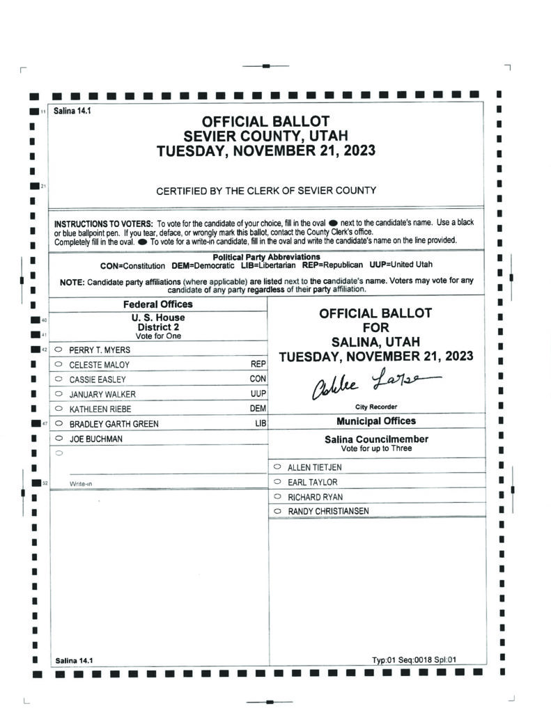 Sample Ballot - Salina Sun